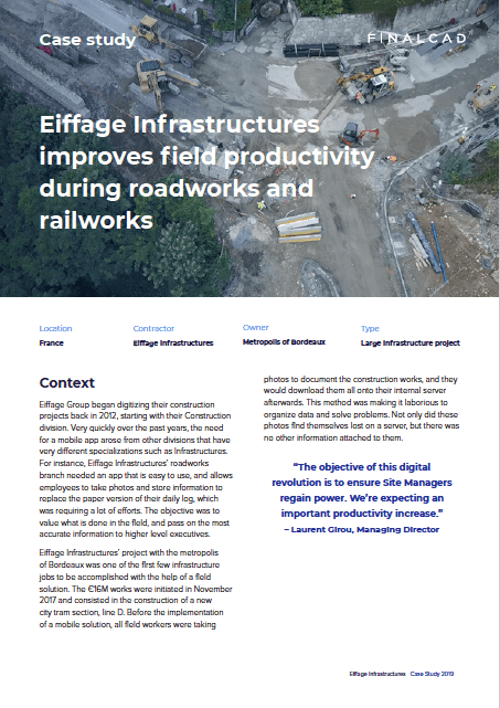 Case Study Eiffage Infrastructures / Finalcad
